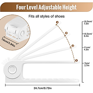 Neprock Shoe Slots Organizer for Closet,16 Pack Upgraded Thickned Shoe Storage Space Saving Shoe Rack, Closet Shoe Organizer Shoe Holder Shoe Stackers for Closet Organization（White）