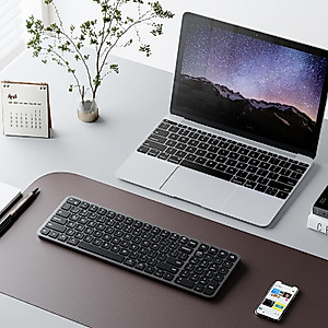 iClever BK20 Bluetooth Keyboard, with Numeric Keypad, Multi-Device Rechargeable and Stable Connection Compact Size Wireless Keyboard for MacBook, Laptop, iPad, Tablet, Windows