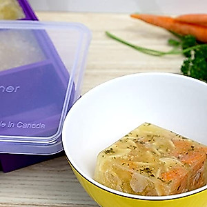 Soup Master 6-in-1 Storage & Freezer Container with lid - 2 pack – makes 12 perfect 1 cup cubes- Stores 1/2 Gallon of Soups, Pasta, Sauces, Stews, Desserts and More. Easy-To-Clean & Dishwasher Safe