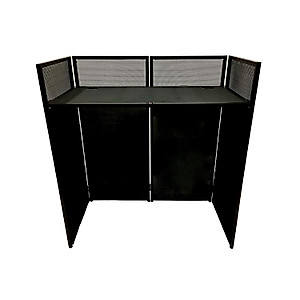 DJ Event Facade White/Black Scrim Metal Frame Booth + 20" x 40" Flat Table Top Includes Both White and Black Panels + Carrying Cases!
