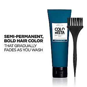 L'Oreal Paris Colorista Semi-Permanent Hair Color for Brunette Hair, Midnight blue