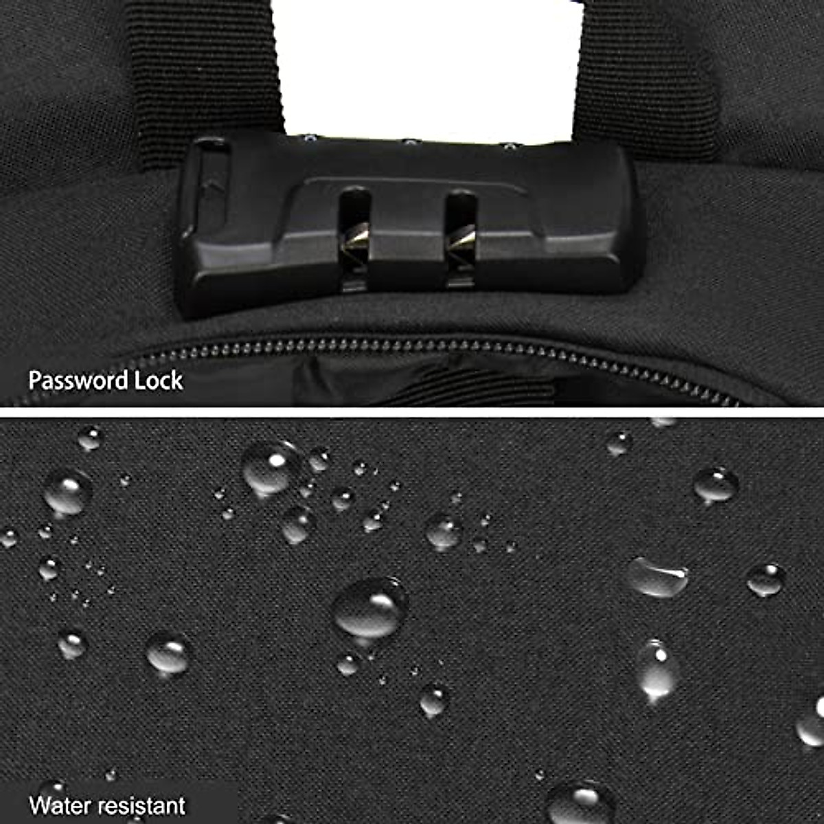 Extra Large Laptop Backpack, 37L Capacity, For 16 Inch Notebook Computer, Anti-Theft Lock, Waterproof Travel Backpack, with USB Charging Port, Luggage Strap, Work Business College School Bag (Black)