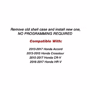 KeylessOption Keyless Entry Remote Uncut Key Case Fob Shell Cover Replacement (Pack of 2)
