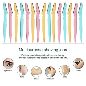 Edealing 15 Pieces Eyebrow Razors Eyebrow Trimmer Portable Facial Hair Remover with Precision Cover for Women and Men