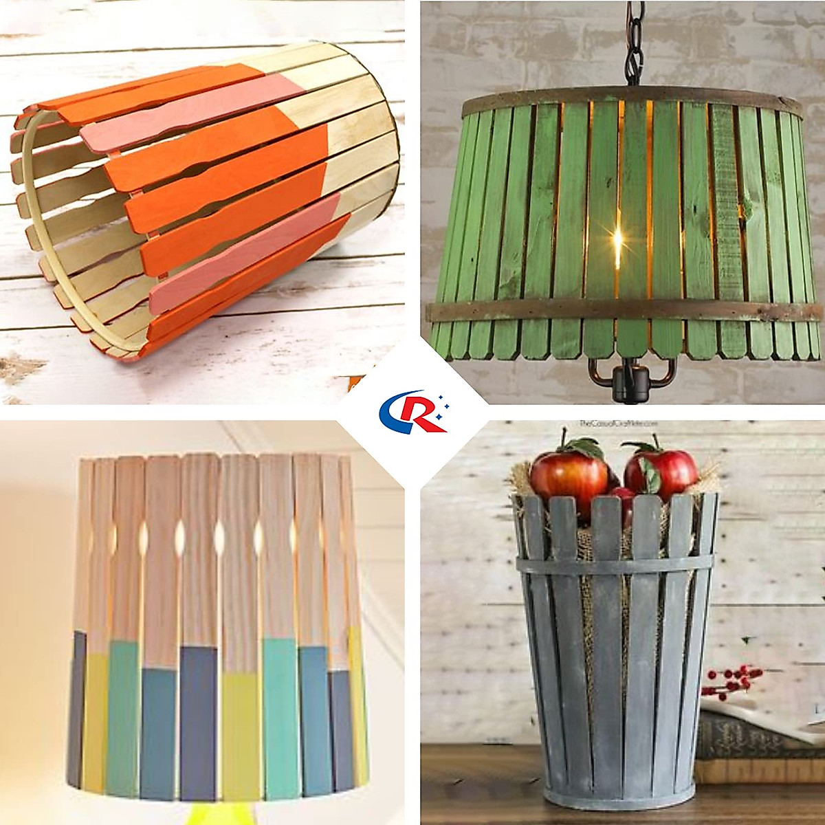 5 Gallon Paint Stir Sticks Bulk 17 inch, 10pc Wooden Paint Stirrers Mixing Paint, Large Popsicle Sticks for Crafts