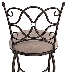 Hillsdale Furniture Vanity Stool Brody Metal, Rubbed Gray