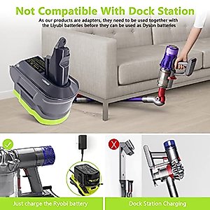 【Upgraded】 2-in-1 V7/8 Adapter for Ryobi 18V Lithium Battery Convert to for Dyson V7/8 Handheld Vacuum Cleaner Battery Compatible with V7/8 Animal V7/8 Absolute V7/8 Motorhead Pro V7/8