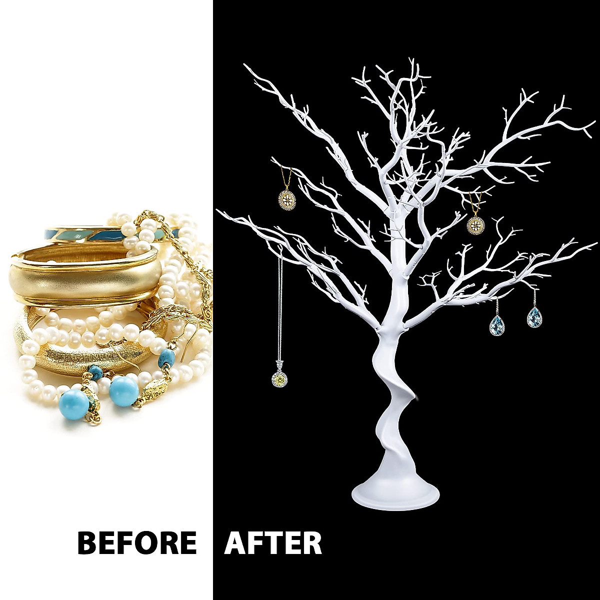 Jetec Christmas Tree Branch Removable Artificial Tree Centerpiece Manzanita Tree Decorative Branch for Christmas Party Home Garden Indoor Outdoor Decoration, 30 Inch in Height(White)