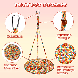 Reptile Hammock Swing Hanging Bed, Cute Lizard Swing Toy, Cotton Lizard Bed, Reptile Summer Bed for Bearded Dragon Leopard Gecko Lizard Birds Parrots Rats (D)