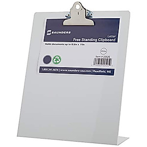 Saunders White Free Standing Clipboard - Fits 8.5 x 11 inch Letter Size Documents - Ideal for Home, Office, and Business Use (22525)