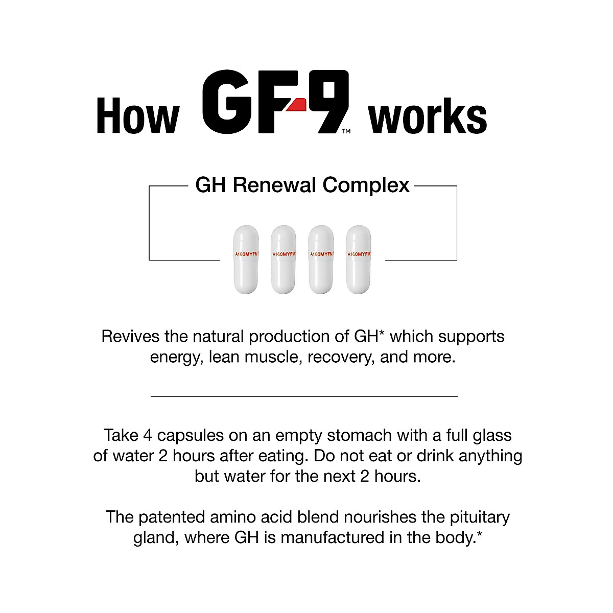 Novex Biotech GF-9 – HGH Boosting Supplement for Men - Workout Supplement for Men – Boost Growth Hormone Naturally, 120 Capsules (30-Day Supply)