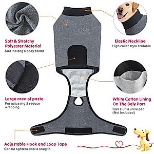 Idepet Dog Recovery Suit for Dogs After Surgery,Onesie Dogs Surgery Suit Female Male Soft Breathable Pet Bodysuit E-Collar & Cone Alternative Surgical Spay Suit Abdominal Anti Licking Wounds (M)