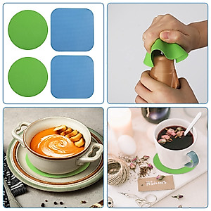 LUTER 4pcs Jar Opener Gripper Pads, Rubber Jar Grippers Multi-function Jar Opener for Seniors with Arthritis Weak Hands Kitchen Coasters(Light Blue, Green)