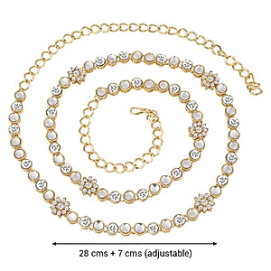 I Jewels 18K Gold Plated Indian Wedding Bollywood Waist Chain Belly Fashion Belt for Women and Girls (B003W)
