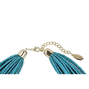 BOCAR Multi Layer Chunky Bib Statement Seed Beads Cluster Collar Necklace for Women Gift (NK-10351) (Teal)