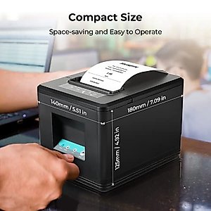 MUNBYN 80mm USB Receipt Printer, POS Printer with Auto Cutter ESC/POS Command Support Windows（Only USB Interface）
