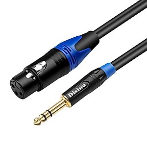 Disino XLR Female to 1/4 Inch 6.35mm TRS Stereo Jack Cable, 3 Pin Female XLR to Quarter inch Balanced Interconnect Patch Cord (3.3 Feet)