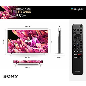 Sony 55 Inch 4K Ultra HD TV X90K Series: BRAVIA XR Full Array LED Smart Google TV with Dolby Vision HDR and Exclusive Features for The Playstation® 5 XR55X90K- 2022 Model