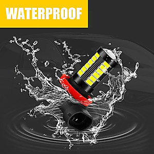 zvsay 1 PC Car LED Fog Lights, 6000K High-light Front Fog Lights, 5730-33SMD LED Light Bulb Conversion Kit, Universal for Most Cars (White #9005)