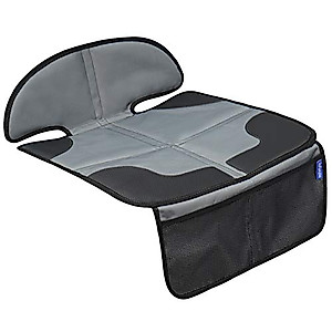 INFANZIA Car Seat Protector with Thickest Padding - Auto Seat Cover Mat for Baby Child Car Seats, Waterproof 600D Fabric, PVC Leather Reinforced Corners & 2 Large Pockets for Handy Storage, Gray