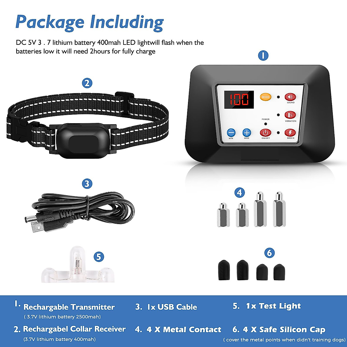 ABHY Wireless Dog Collar Fence, 2 in 1 Remote Trainer & Electric Dog Boundary System, Waterproof Wireless Pet Fence for The Yard, Adjustable Pet Training Collar Receiver for Small Medium Large Dogs