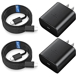 45W Samsung USB-C Super Fast Charging Type C Wall Charger for Samsung Galaxy S23 Ultra/S23/S23+/S22 Ultra/S22/S21/S20/Note 10/20, PPS Android Charger Block with 6.6FT Cable