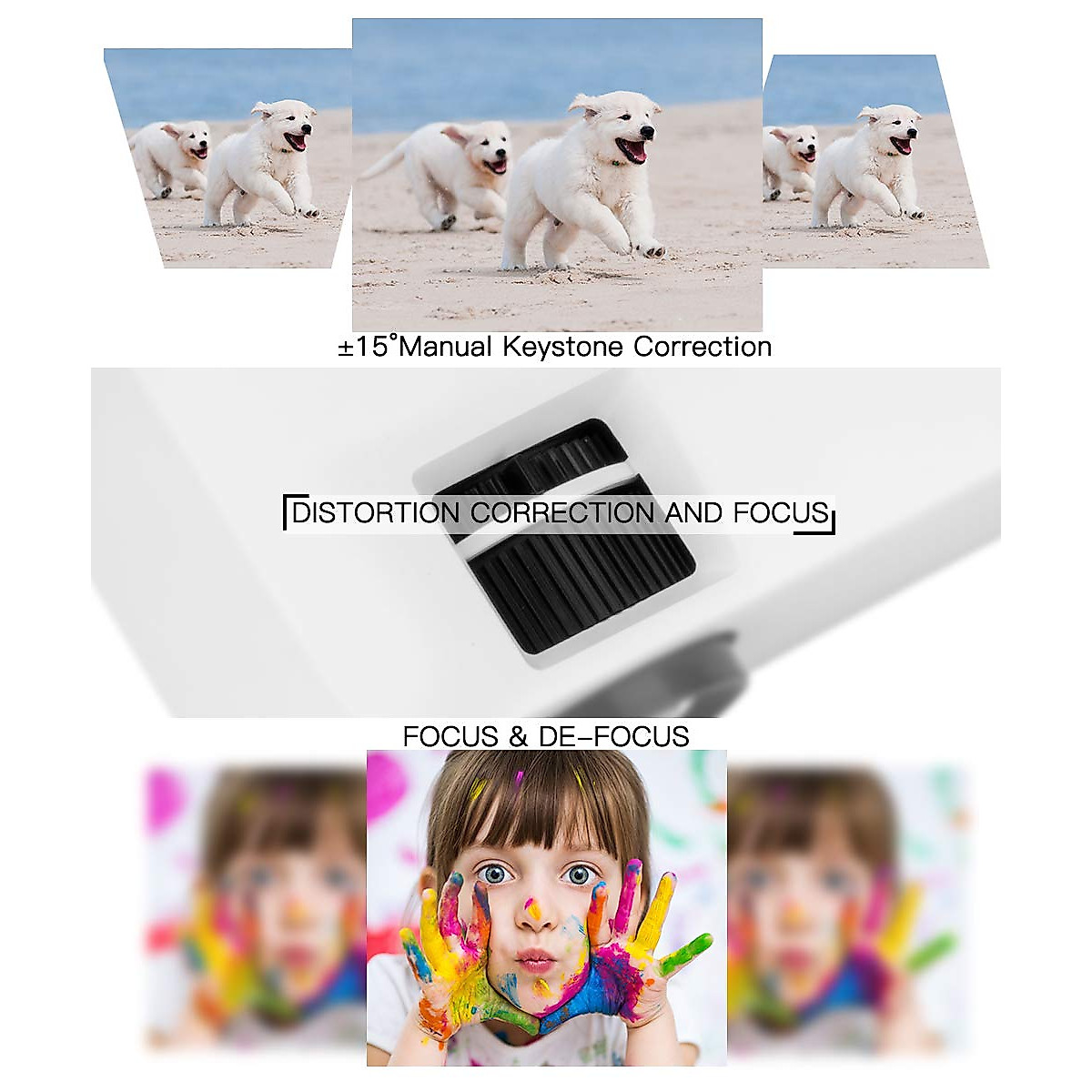 Luby Portable Movie Projector with Free Projector Screen Perfect for Fun Camping Neighborhood Gathering Backyard Movie