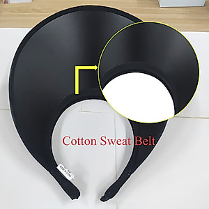 Women Visor Wide Brim Sun Hat Clip on Adjustable Outdoor Golf Football Tennis Pickleball Sport Ladies Comfortable Breathable Cap Travel Men Beach Visors (Black)