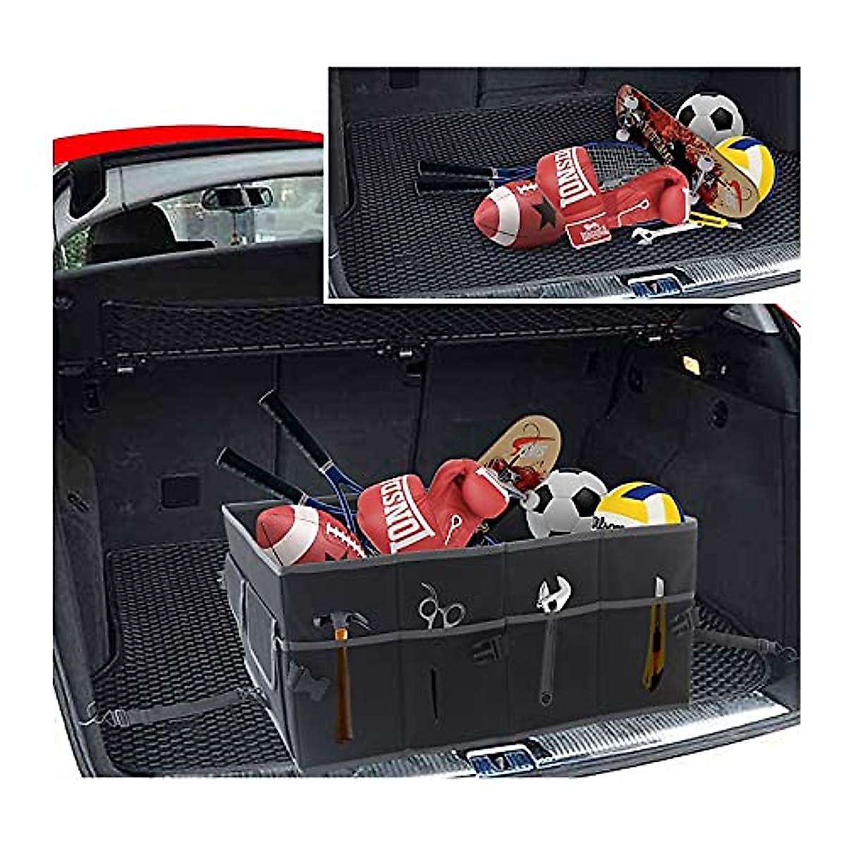 Car Trunk Organizer Car Soft Felt Storage Box Cargo Container Box Trunk Bag Stowing Tidying Holder Multi-Pocket
