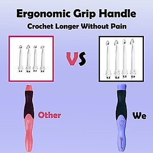 Yarniss 17 Sizes Lighted Crochet Hooks Set 2.5mm~14.0mm, Rechargeable Crochet Hook with Interchangeable Crochet Head