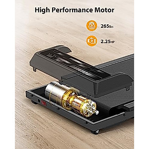 Walking Pad Treadmill Under Desk for Home/Office, Portable Walking Treadmill 2.25HP, Walking Jogging Machine Remote Control with 265 lbs Weight Capacity