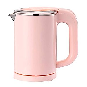 Eglaf 0.5L Small Electric Kettle - Portable Mini Stainless Steel Travel Kettle - Water Touch Inner Surface without Plastic & Cool Touch Outer Surface (Pink)