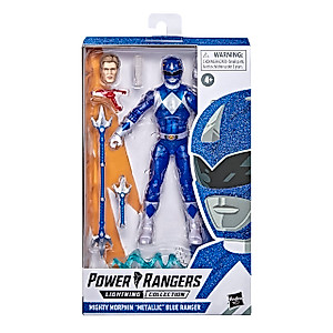 Power Rangers Lightning Collection 6-Inch Mighty Morphin Metallic Blue Ranger Collectible Action Figure Toy with Accessories F2353