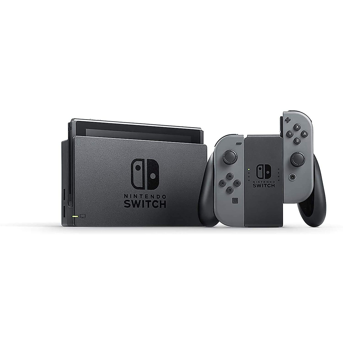 Nintendo Newest Switch with Gray Joy-Con - 6.2" Touchscreen LCD Display, 802.11AC WiFi, Bluetooth 4.1 - AllyFlex 128GB MemoryCard
