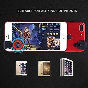 Red Mobile Phone Joystick Gaming Controller,Aim Keys L1R1 and Gamepad Rules of Survival,Cellphone Game Trigger,Battle Royale Sensitive Shoot Mobile Phone Game Finger Covers Wrap