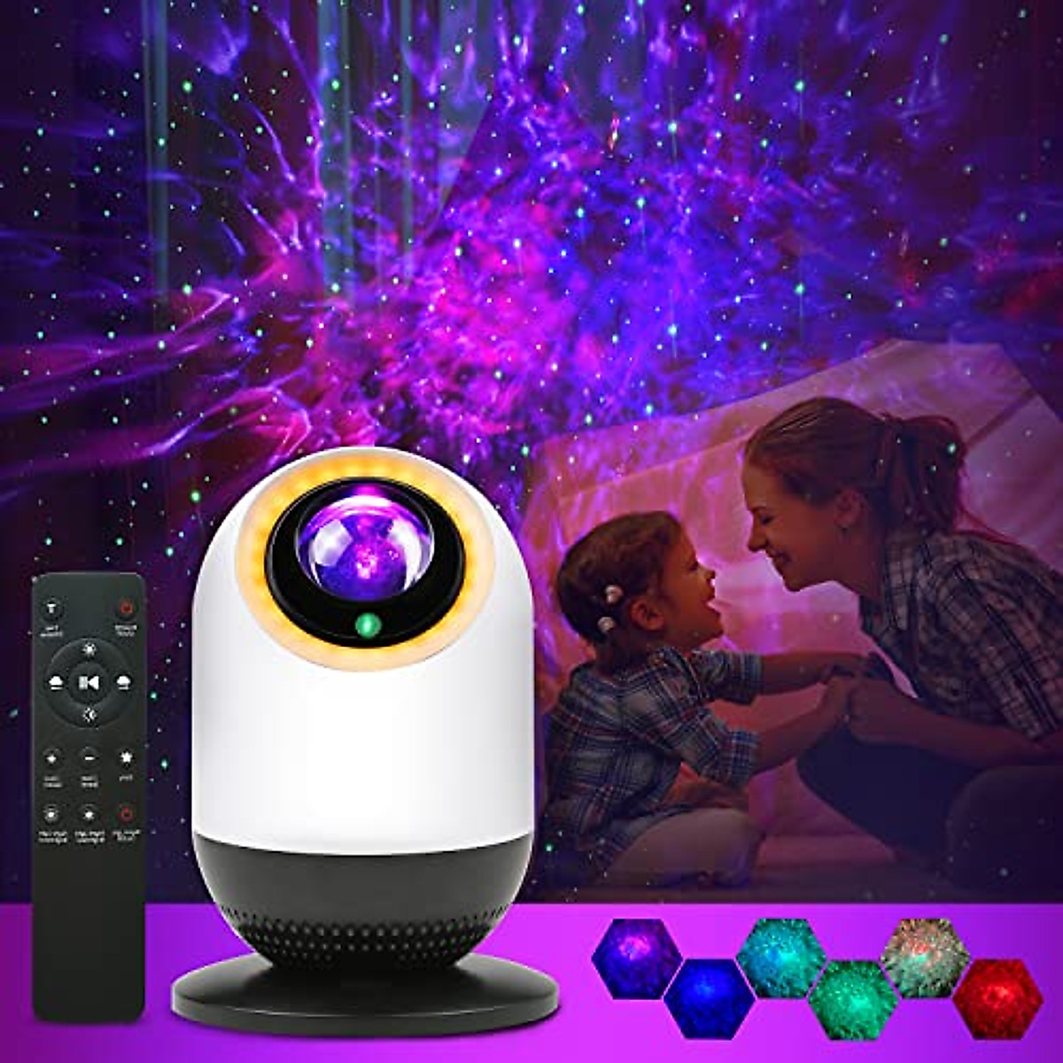 Star Projector Galaxy Projector Night Light Projector, Remote Control Galaxy Lamp 12 Dynamic Nebula Effects Timer Galaxy Light for Kids Adults Gaming Room