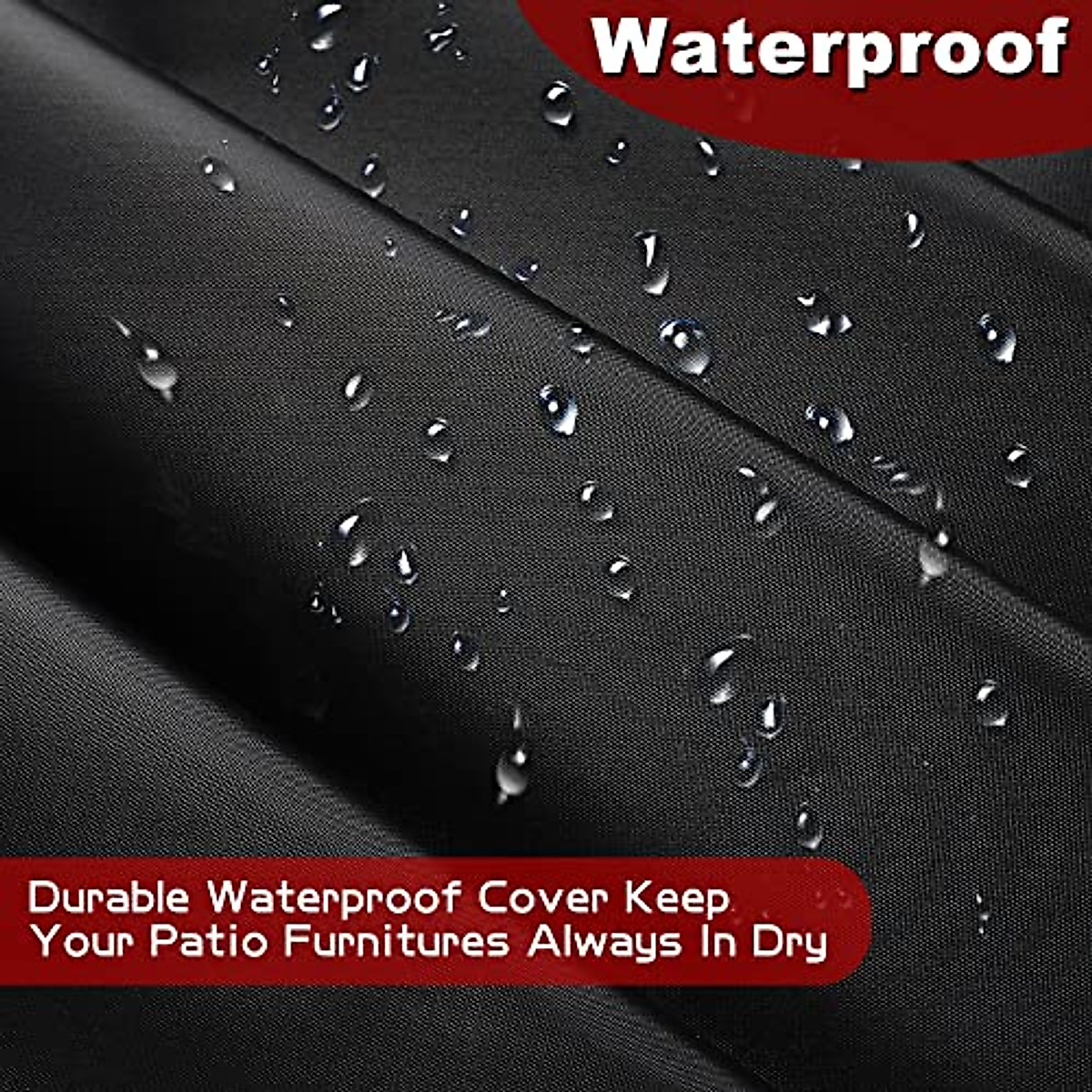 CHENHAO Patio Furniture Covers Waterproof Outdoor Table Cover Uv-Resistant for Rectangular Table and Chairs Set Black