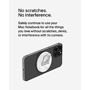 Belkin iPhone MagSafe Camera Mount for MacBook, iPhone Continuity Camera Mount, Turn iPhone to Webcam, Compatible with MacBook Pro, Air, iPhone 15, iPhone 14, iPhone 13, iPhone 12 - White