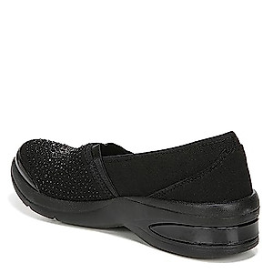 BZees Womens Red-hot Slip-ons Loafer, Black, 7.5 Wide US