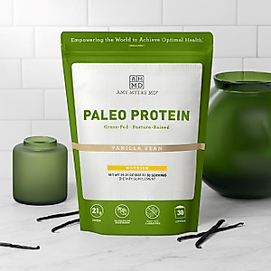 Amy Myers MD Pure Paleo Protein Powder - Clean Grass Fed Pasture Raised Protein - Hormone Free, Non-GMO, Gluten & Dairy Free - Perfect for Keto and Paleo - Vanilla Bean- 29.31 oz (831 g)