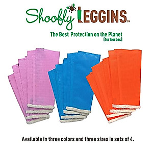 Shoofly Horse Leggins, Patented Loose Fitting Fly Boots, Prevent Fly Bites, Reduce Stomping, Stress & Fatigue, Breathable Plastic Mesh (Blue/Yearling)