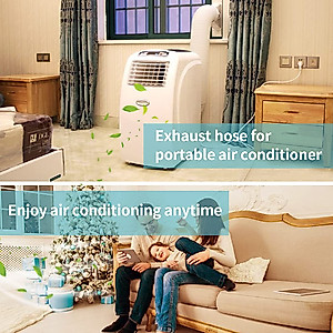 80" Length 5.9 Inch Diameter Portable Air Conditioner Hose, AC Exhaust Hose Anti-Clockwise Thread Air Conditioner Parts Compatible with Haier, Delonghi and More (Anti-Clockwise 5.9 inch)