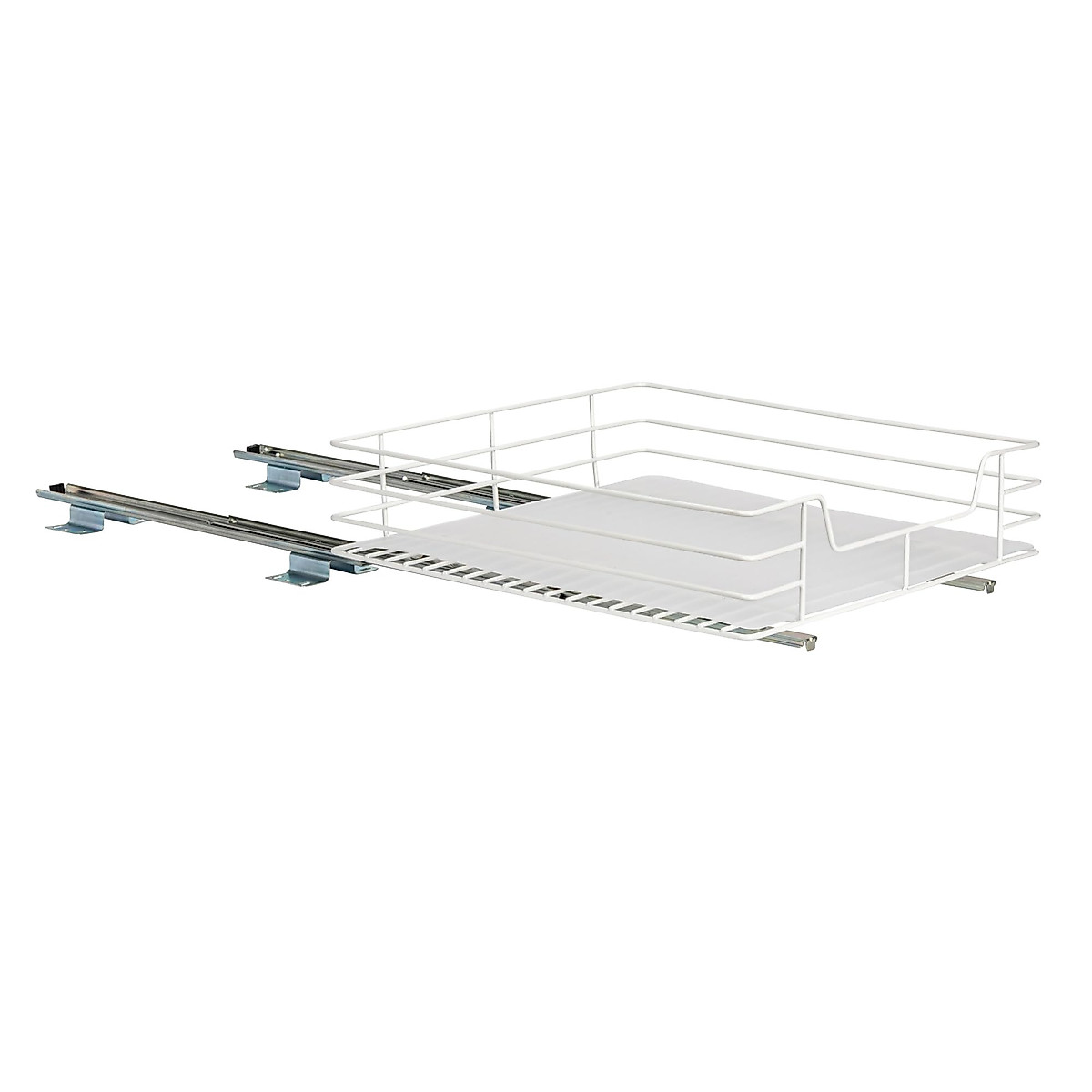 Household Essentials 1516-1 Glidez Undersink Sliding Organizer | Pull Out Cabinet Shelf | White | 15-Inch