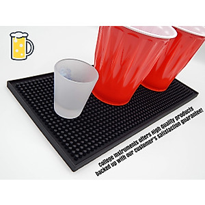 Bar Mat 6x12 for Cocktails and Coffee Bar Perfect Dish Drying Mat (1) - Professional Bar Spill Mat Perfect Barware for Bar Set - Dish Drying Soft Rubber Mat for Delicate Glass Dishes and Cups