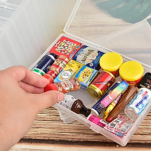 Toy Storage Case Compatible with Mini Brands Collector Toys, Plastic Display Container with 18 Small Boxes for 5 Surprise Series 1 2 3 4, for Miniverse, Shopkins, Real Littles, Miniatures (Box Only)