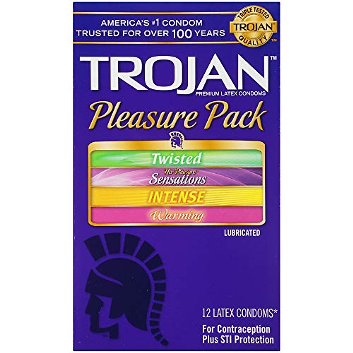 Trojan Pleasure Variety Pack Lubricated Condoms - 12 Count