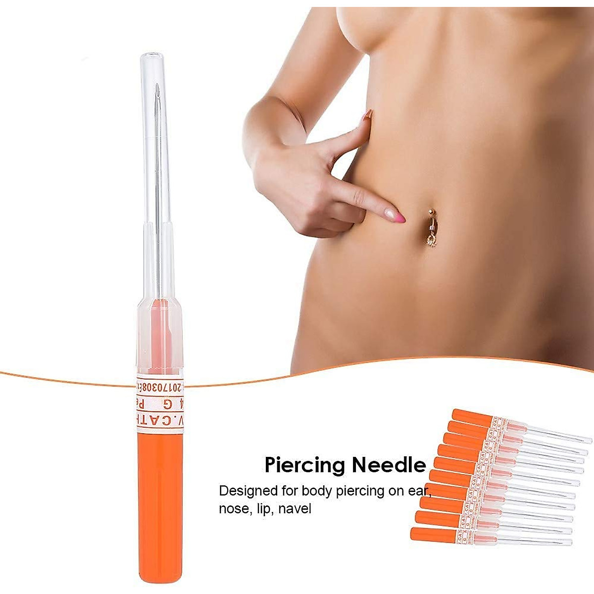 SUMPIGGER Catheter Piercing Needles 10Pcs 24 Gauge Ear Nose Piercing Needles IV Catheter Needles for Piercing Cleaned Body Tattoo Tools Piercing Kit Piercing Supplies