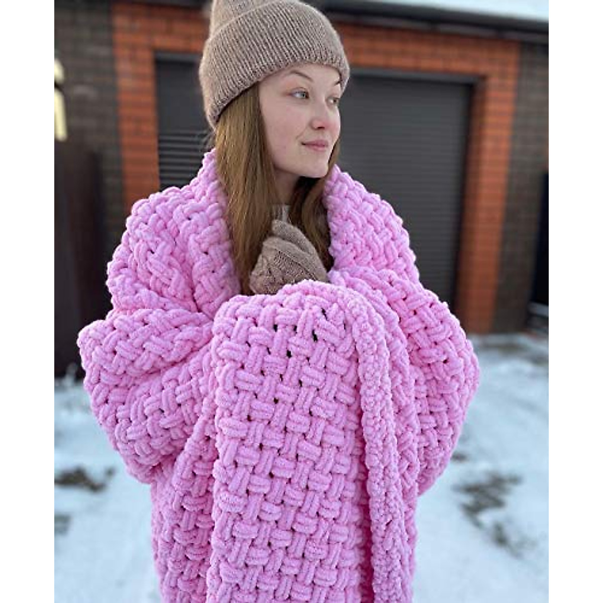 4 skn/Ball Alize Puffy Baby Big Loop Blanket Yarn 100% Micropolyester Soft Yarn 400gr 39.3 yds (62-Cream)