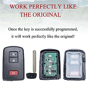 Smart Key Fob Remote Replacement Fits for Toyota Prius / Prius C 2012 2013 2014 2015 2016 2017 2018 2019 / RAV4 2013-2018 HYQ14FBA Keyless Entry Remote Control G-Board 89904-52290