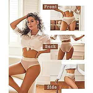 Knowyou High Waisted Underwear for Women Breathable Cute High Cut Panties for Ladies Women's Comfortable Full Coverage Brief